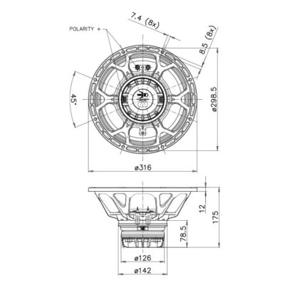 Faital Pro 12HX500 8ohm 12" 250 watt 30 watt Coaxial Speaker - Lean ...